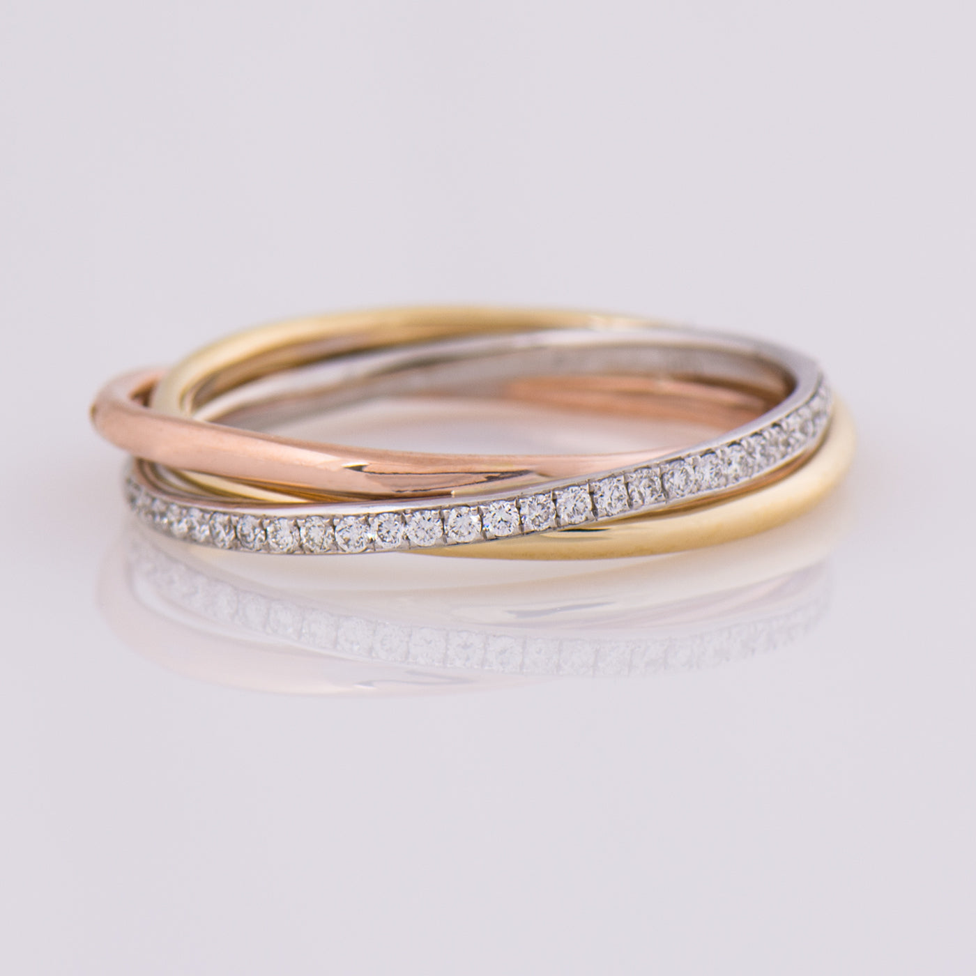 The Three Tone Interlocking Diamonds Ring | Interlocking | Nir Oliva